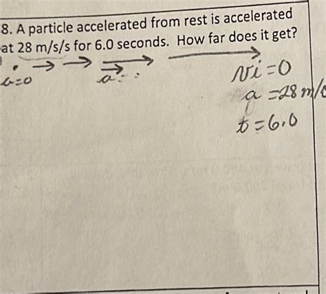 Solved 8 A Particle Accelerated From Rest Is Accelerated At