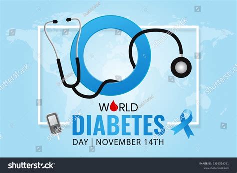 World Diabetes Day November 14th Banner Stock Vector Royalty Free