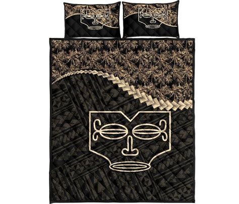 Marquesas Islands Polynesian Quilt Bed Set Golden Coconut