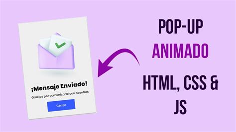 cómo hacer un popup animado con html css y javascript youtube