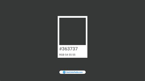 Dark Grey Color 363737 Hex Color Conversion Color Schemes