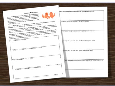 Ks3 Sexual Reproduction Identical And Non Identical Twins Teaching Resources