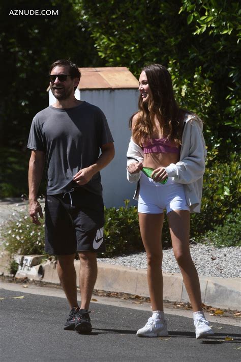 Tatiana Dieteman And Tobey Maguire Step Out For A Casual Walk To Get Their Daily Exercise In