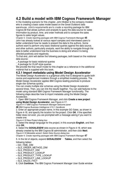 4 2 build a model with ibm cognos framework manager 4 2 1 import