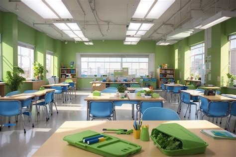 Premium Ai Image Ecofriendly Classroom Supplies Sustainability In