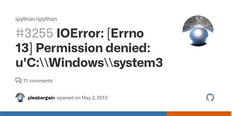 IOError Errno Permission Denied U C Windows System Untitled Ipynb Issue