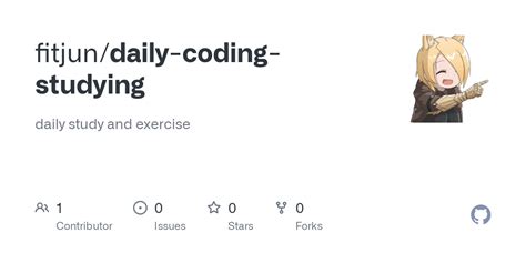 Github Fitjundaily Coding Studying Daily Study And Exercise