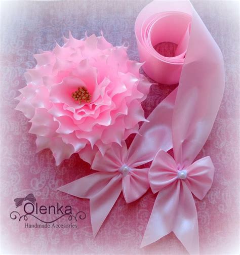 Бант на выписку из роддома Fabric Flowers Diy Fabric Flowers Diy Lace Ribbon Flowers
