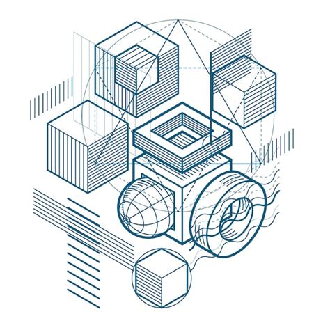 Premium Vector Isometric Abstract Background With Linear Dimensional Shapes Vector 3d Mesh