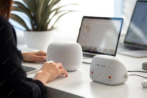 Premium Photo Using Smart Assistant Device To Set Reminders And Give