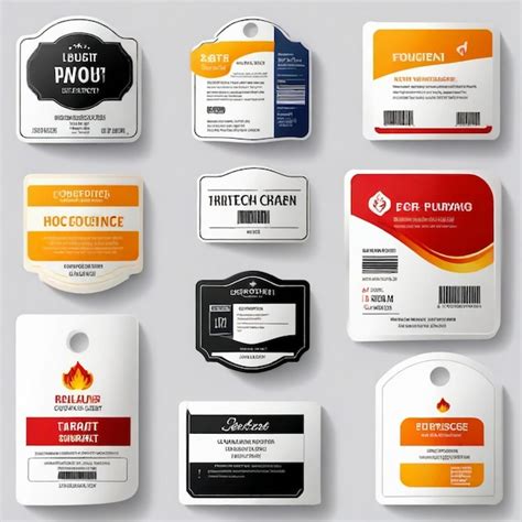 Productlabel Vector Set White Background Isolated Premium Ai