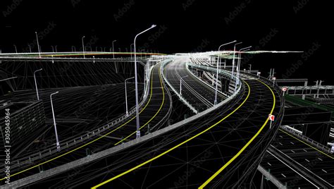 The Bim Model Of The Object Of Transport Infrastructure Of Wireframe