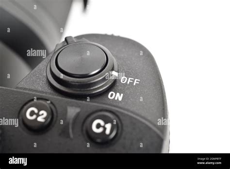 On Off Button And Shutter Button On Camera Stock Photo Alamy