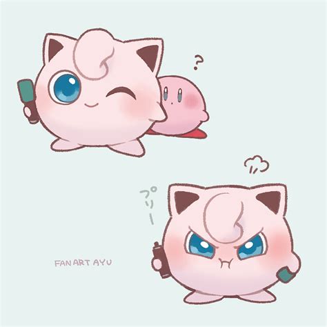 Kirby And Jigglypuff Pokemon And More Drawn By Ayu Mog Danbooru