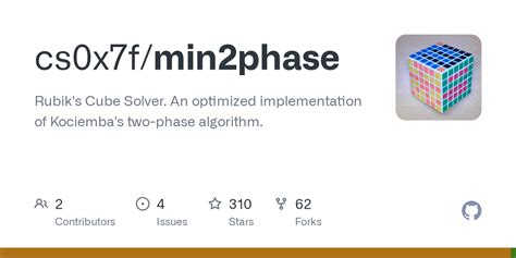 Github Cs0x7fmin2phase Rubiks Cube Solver An Optimized