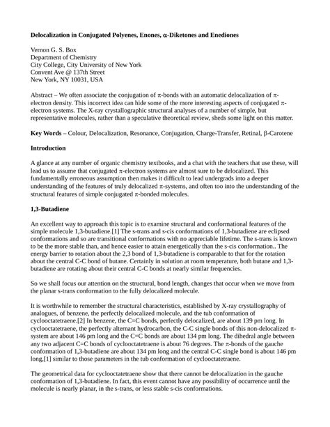 Pdf Delocalization In Conjugated Polyenes Enones A Diketones And Enediones