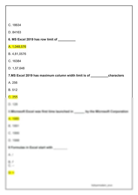 SOLUTION Top Ms Excel Questions And Answers Studypool