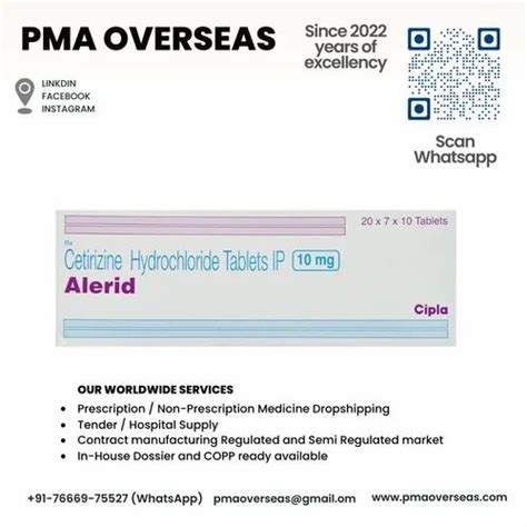 Cetirizine 10mg Alerid 10 Mg Tablets At ₹ 85stripe In Nagpur Id