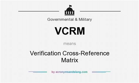 Vcrm Verification Cross Reference Matrix In Governmental And Military By