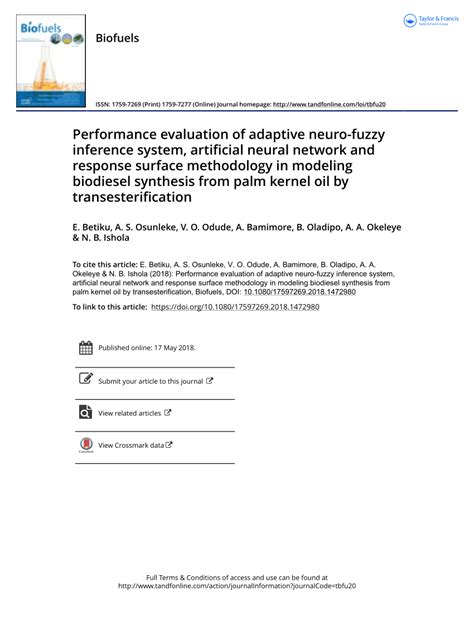 pdf performance evaluation of adaptive neuro fuzzy inference system