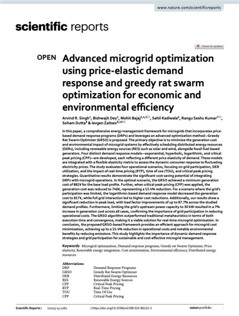 Advanced Microgrid Optimization Using Price Elastic Demand Response And