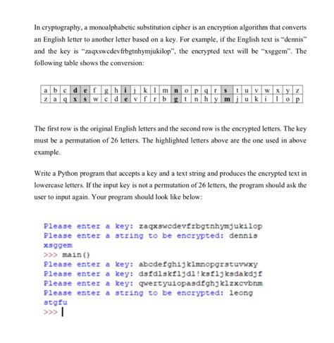 Solved In Cryptography A Monoalphabetic Substitution Cipher