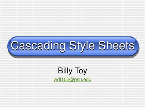 ppt cascading style sheets powerpoint presentation free download