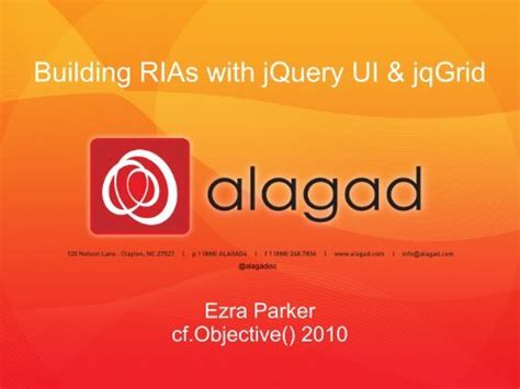 Building RIAs With JQuery UI JqGrid Cf Objective