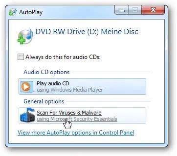 Scan USB Drives Using Microsoft Security Essentials Via The AutoPlay Dialog Winhelponline