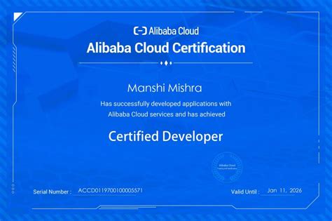 Manshi Mishra On Linkedin Alibabacloud Certifieddeveloper Continuouslearning Learningjourney