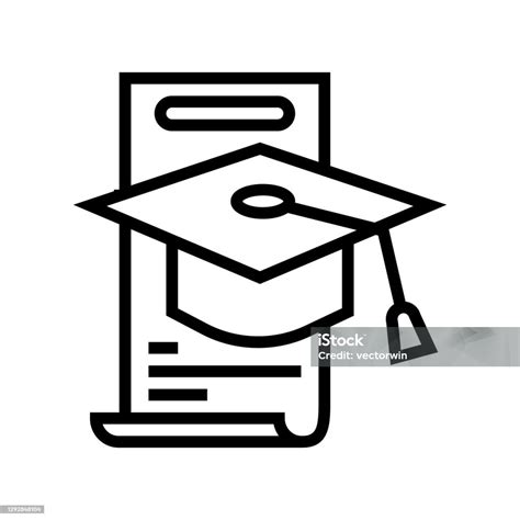 Ilustración De Ilustración Vectorial Icono De La Línea De Graduación De La Escuela Y Más