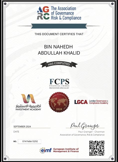 abdullah bin nahedh cco cgrc fcps on linkedin i m happy to share that i ve obtained a new