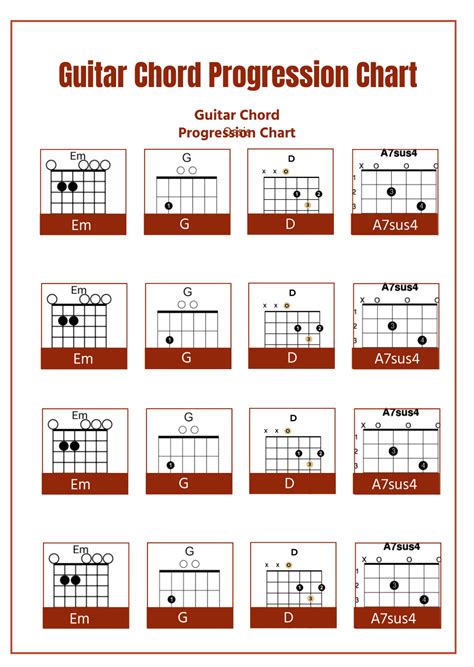 Free Guitar Chord Chart Templates Editable And Printable