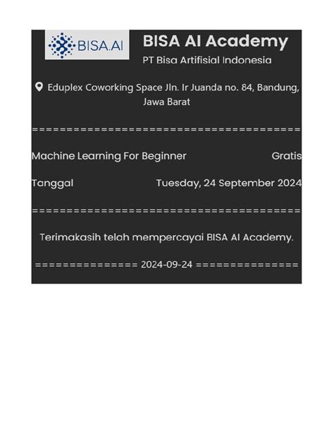 Nota Pembelian Course Machine Learning For Beginner Abdalul Fikri Pdf