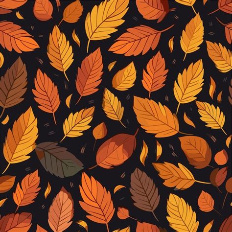 Premium Vector Autumn Background With Leaves Hand Drawn Fall Patterns