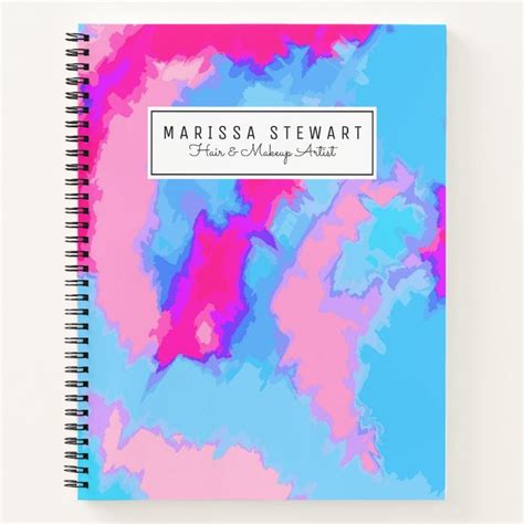 Girly Pink And Blue Abstract Digitized Watercolor Notebook Zazzle Pink Notebook Girly Gifts