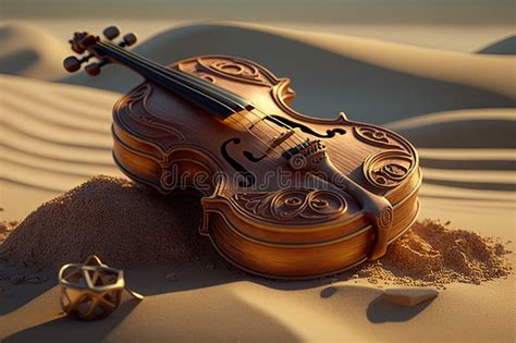 A Violin Magical Item Purple And Spectral Aesthetic Generative Ai Stock