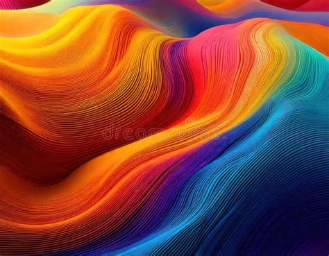 Colorful Abstract Texture With Gradient Flow And 3d Structure Stock