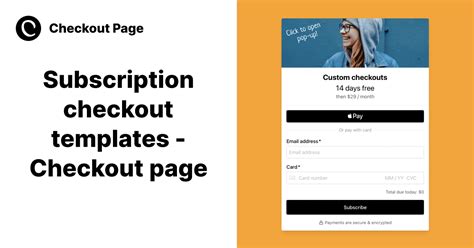 Subscription Checkout Templates Checkout Page Templates Checkout Page