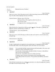 CSCI QUIZ Docx CSCI QUIZ Results Submitted Answers Feedback Displayed Question