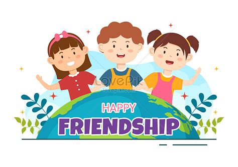 행복한 우정의 날 그림 일러스트 무료 다운로드 Lovepik
