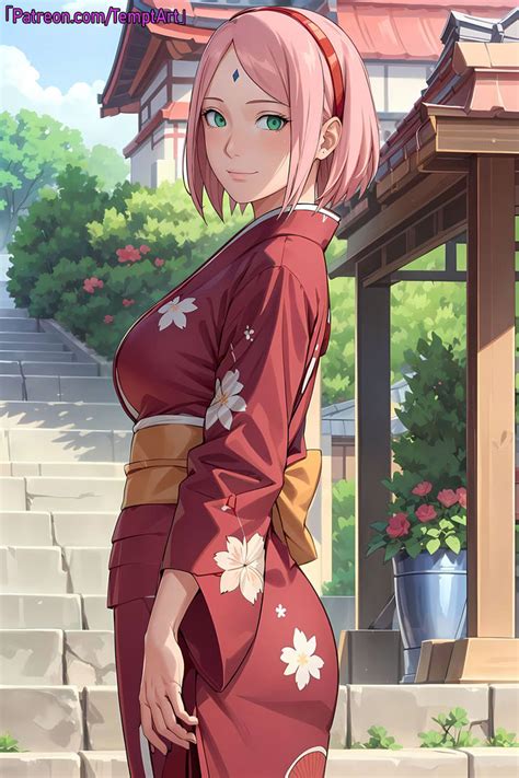 Sakura Haruno Kimono Pose By Temptart On Deviantart