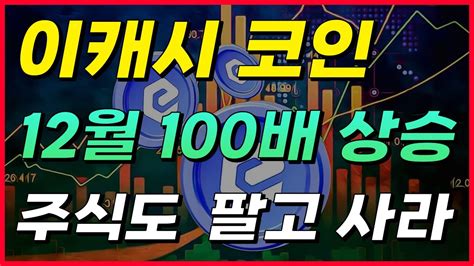 이캐시 코인 12월 100배 상승 주식도 팔고 사라 리플 리플코인 시바이누코인 베이비도지코인 파이코인 도지코인