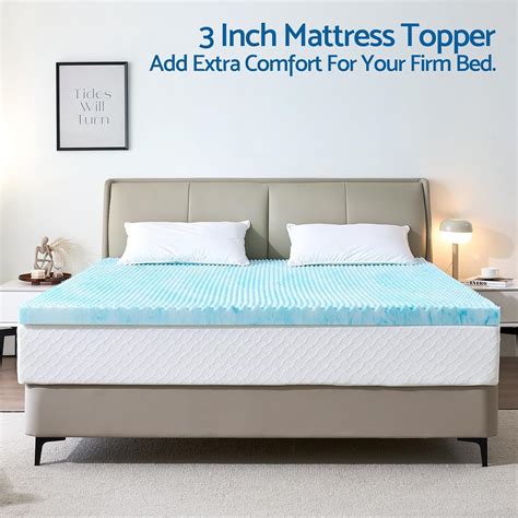 Bednew 3 Inch Memory Foam Mattress Topper Queen Cooling Gel Infused