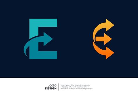 Набор букв E Дизайн логотипа финансовой диаграммы Премиум векторы