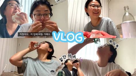 술먹방 Vlog 결혼하고 10kg 쪄버린 🐷의 먹방을 곁들인 음주 브이로그 🍔 와인 사케 오겹살 쿼파치 꼼장어 편의점도시락 돈가스 참치 전갱이