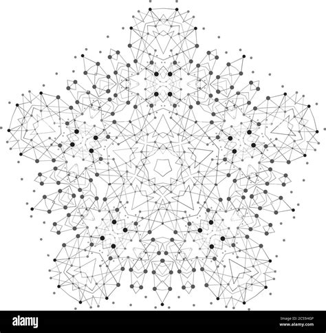 Vector Shape Molecular Structure With Lines And Dots Stock Vector Image And Art Alamy