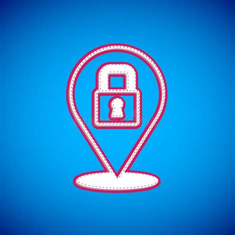 White Lock Icon Isolated On Blue Background Padlock Sign Security Safety Protection Privacy