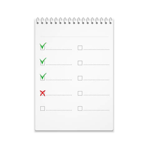 Premium Vector Notepad With Checklist With Green Check Marks
