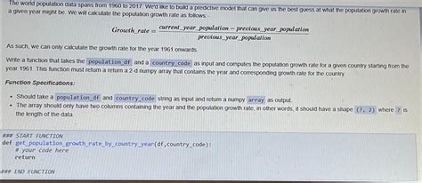 Solved The World Population Data Spans From 1960 To 2017 Chegg
